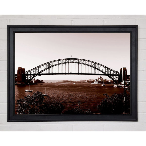 Ebern Designs Sydney Harbour Bridge Brown Single Picture Frame Art